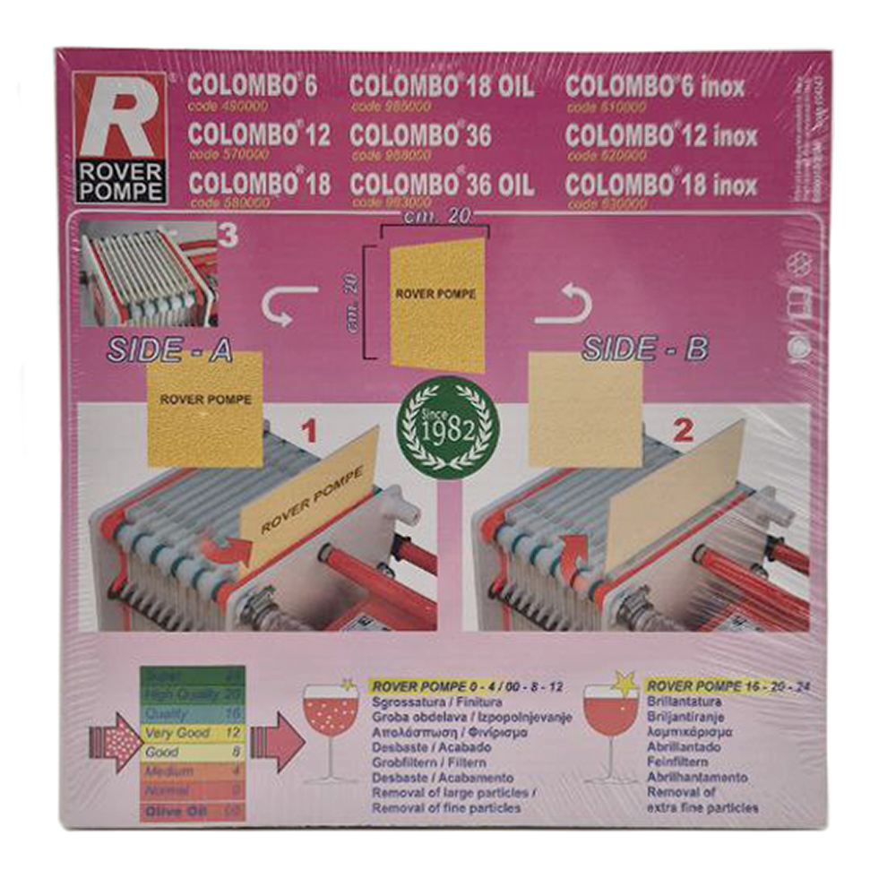 Cartone Filtrante Rover Pompe ROVER 00 Oil COLOMBO 20×20: comprar un ...